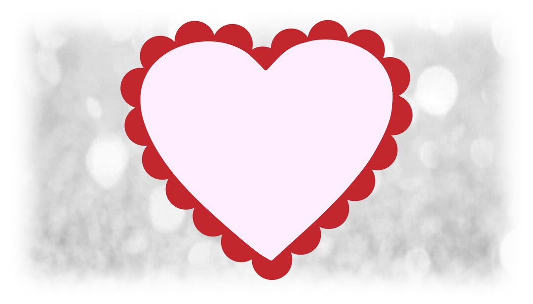 Holiday Clipart: Light Pink Heart With Red Lace Scallop Border for Love ...