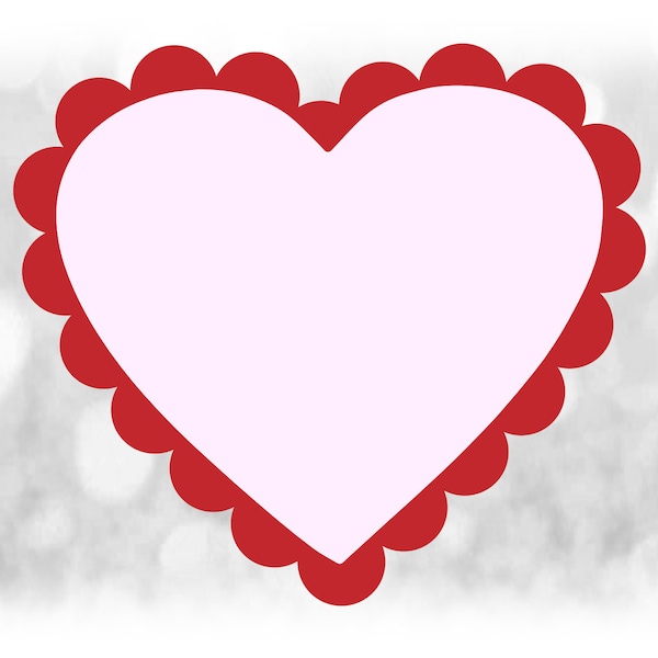 Scalloped Edge Heart Svg - Etsy