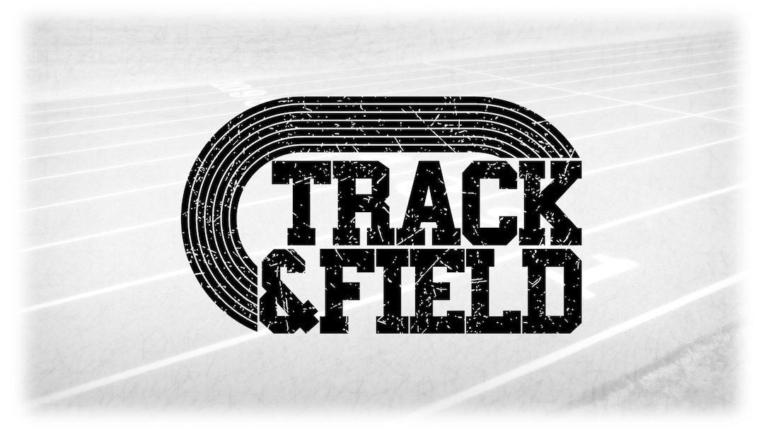 Sports Clipart: Black Distressed Running Track With Varsity Style ...