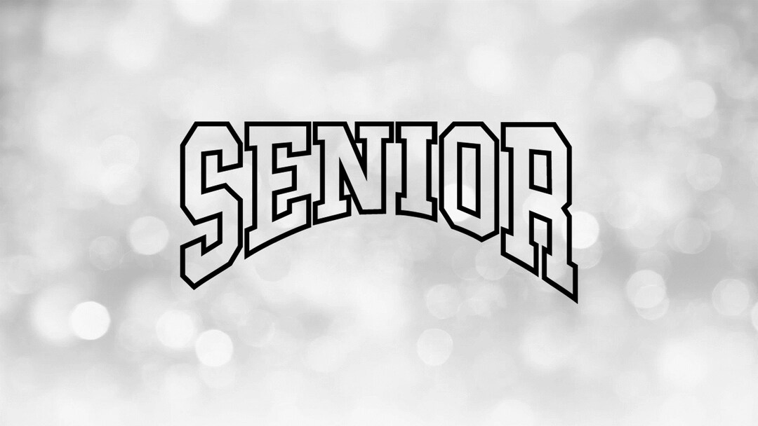 Sports Clipart: Black Arched Flat Top Word senior - Etsy