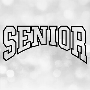 Sports Clipart: Black Arched Flat Top Word senior - Etsy Australia