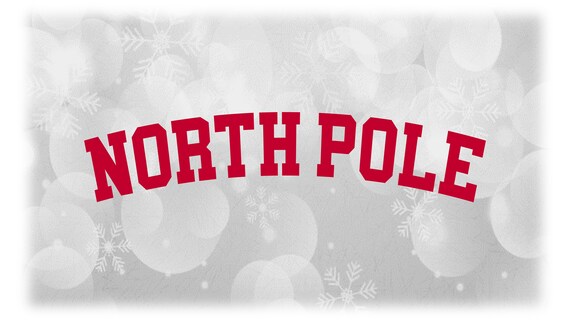 Holiday Clipart: Red Words north Pole in Arched - Etsy