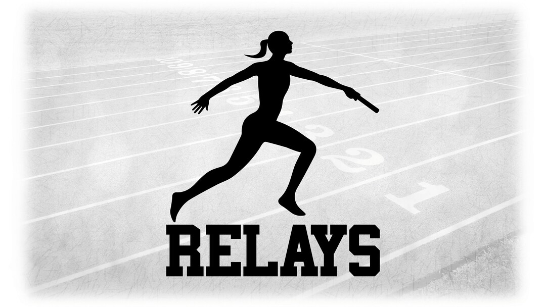 Sports Clipart: Black Silhouette of Female / Girl / Woman Relay Runner ...