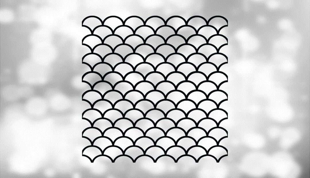 Shape Clipart: Black Continuous Mermaid or Dragon Scales Pattern ...