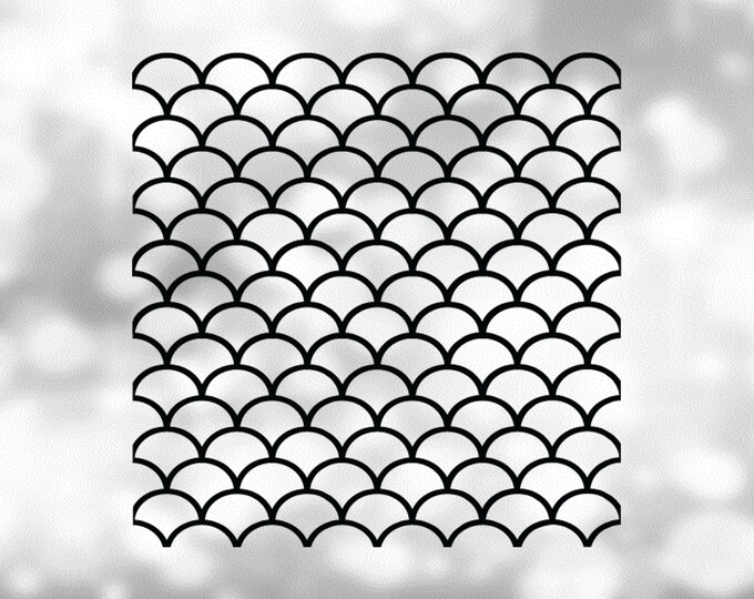 Shape Clipart: Black Continuous Mermaid or Dragon Scales Pattern ...