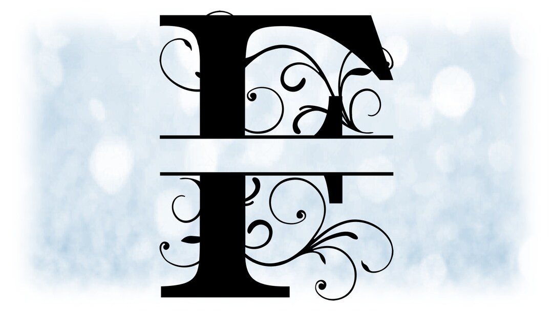 Word Clipart: Split Name Frame Black Formal Style Capital Letter ...