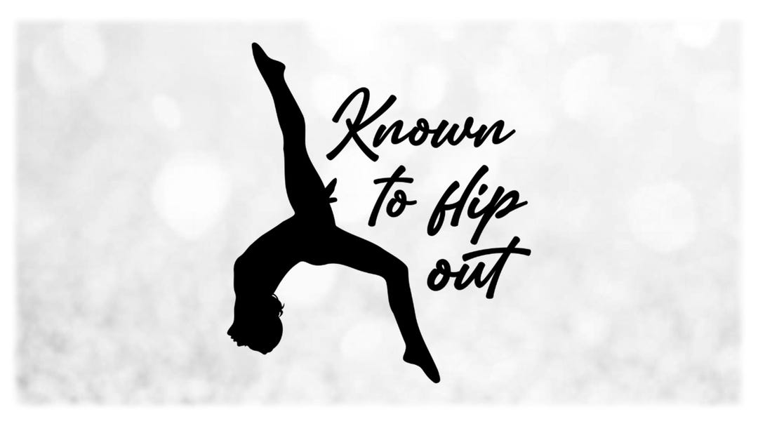 Sports Clipart: Black Silhouette of Female Gymnast in Back Flip Pose ...