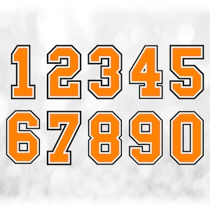 Sports Clipart: Jersey Number Templates Grouped on Single Sheet - Black ...