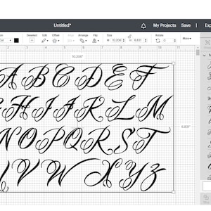 Word Clipart: Black Script Style Alphabet Letter Templates Grouped on ...