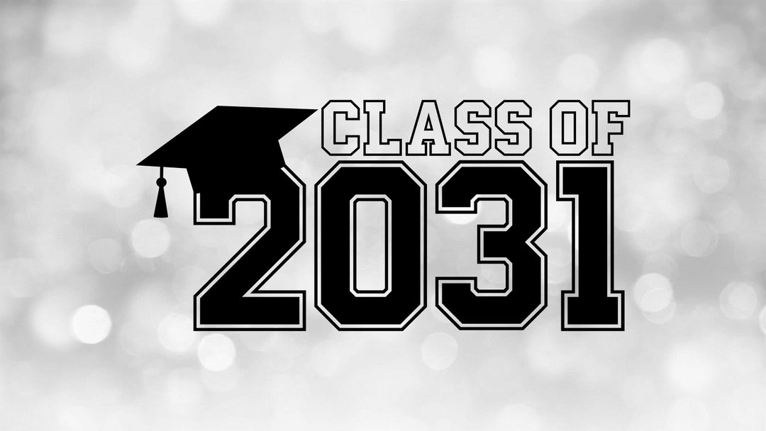 Educational Clipart: Class of 2031 in Bold Black College Style Letters ...