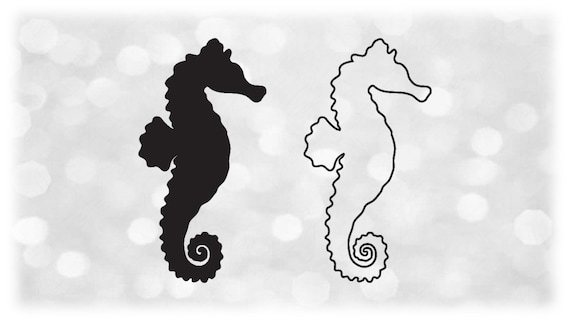 Clipart Seahorse Black And White