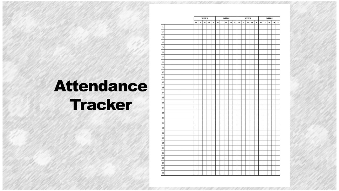Printable Forms: Attendance Tracker Form With Blank Rows for Names and ...