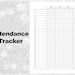Printable Forms: Attendance Tracker Form With Blank Rows for Names and ...