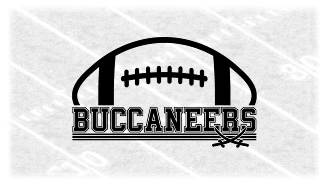 Sports Clipart: Black Half Football With Varsity Style "buccaneers ...