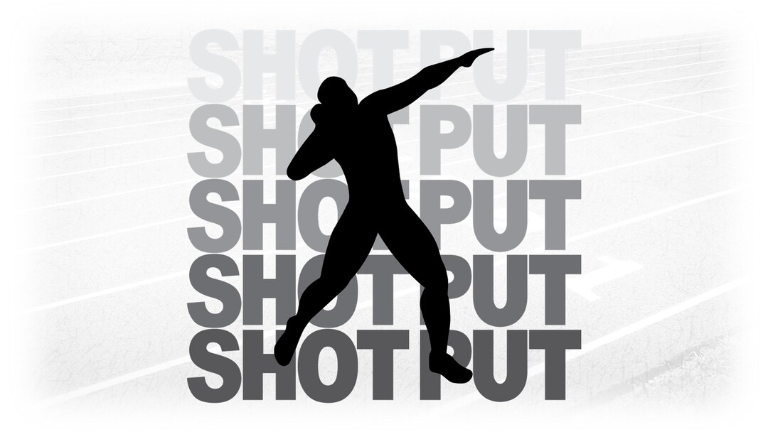 Sports Clipart: Track & Field Gray Shaded Words shot Put With Black ...