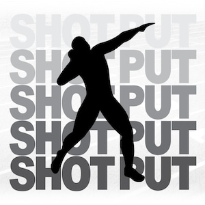 Sports Clipart: Track & Field Gray Shaded Words shot Put With Black ...