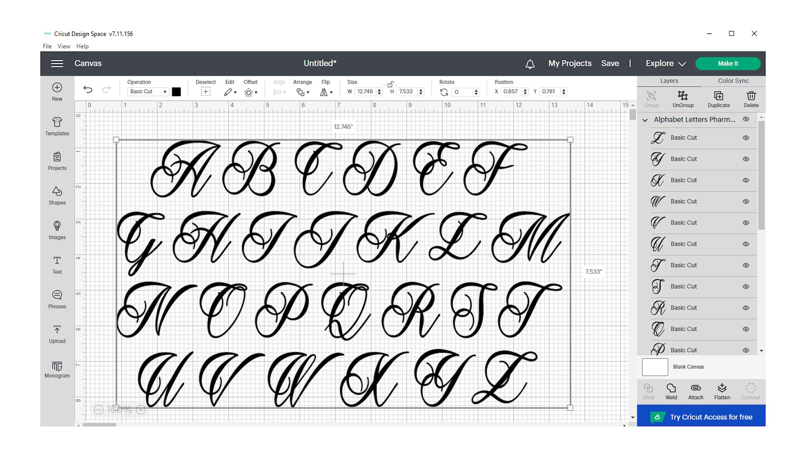 Word Clipart: Black Script Style Alphabet Letter Templates - Etsy