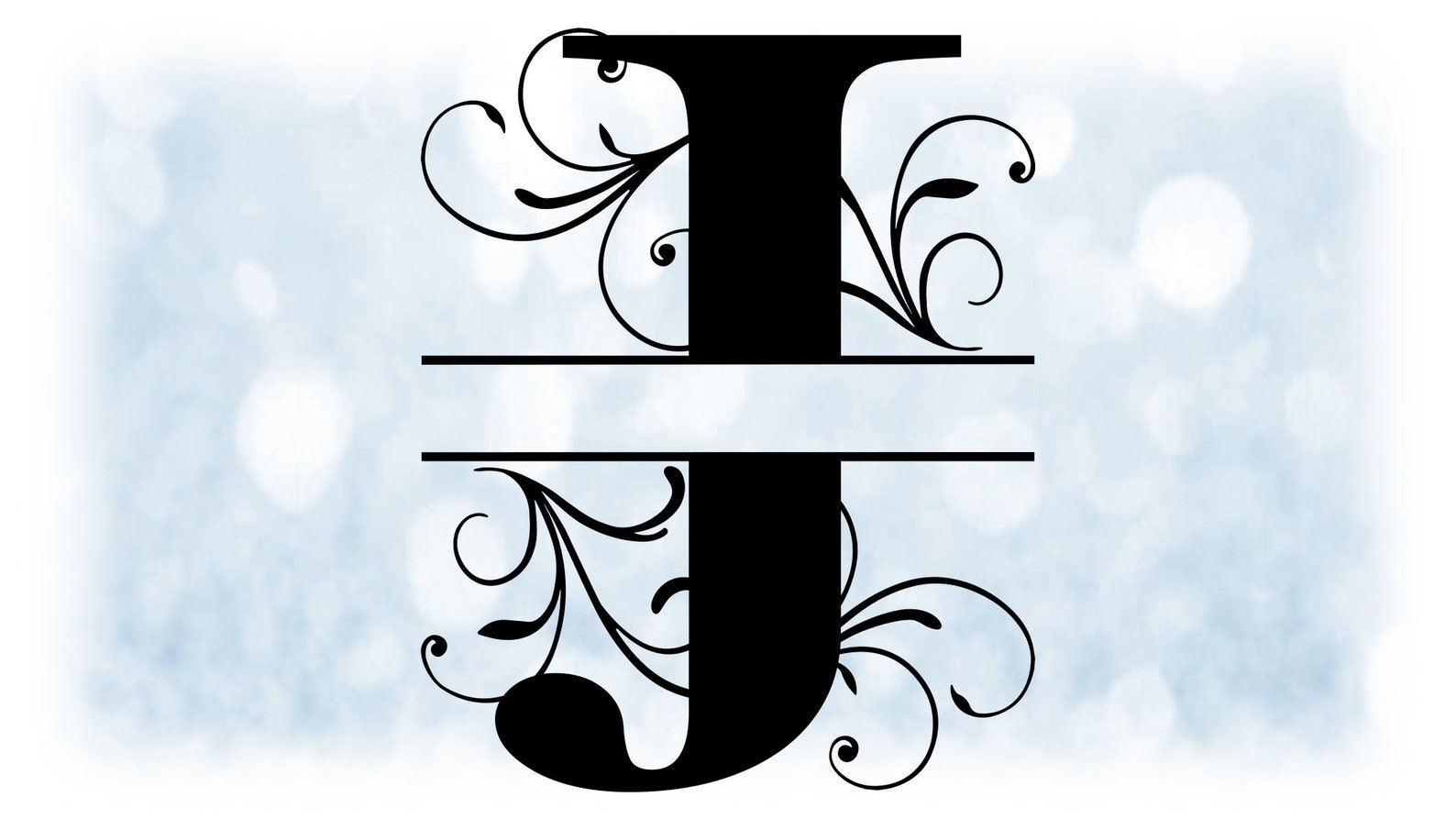 Word Clipart: Split Name Frame Black Formal Style Capital - Etsy