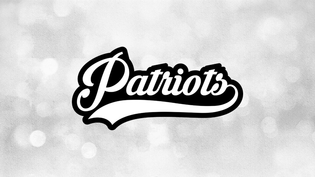 Sports Clipart: White "patriots" Team Name in Fancy Print With Baseball ...