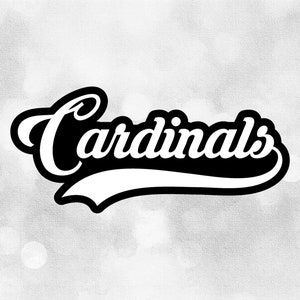 Sports Clipart: White "cardinals" Mascot Team Name in Baseball Style W ...