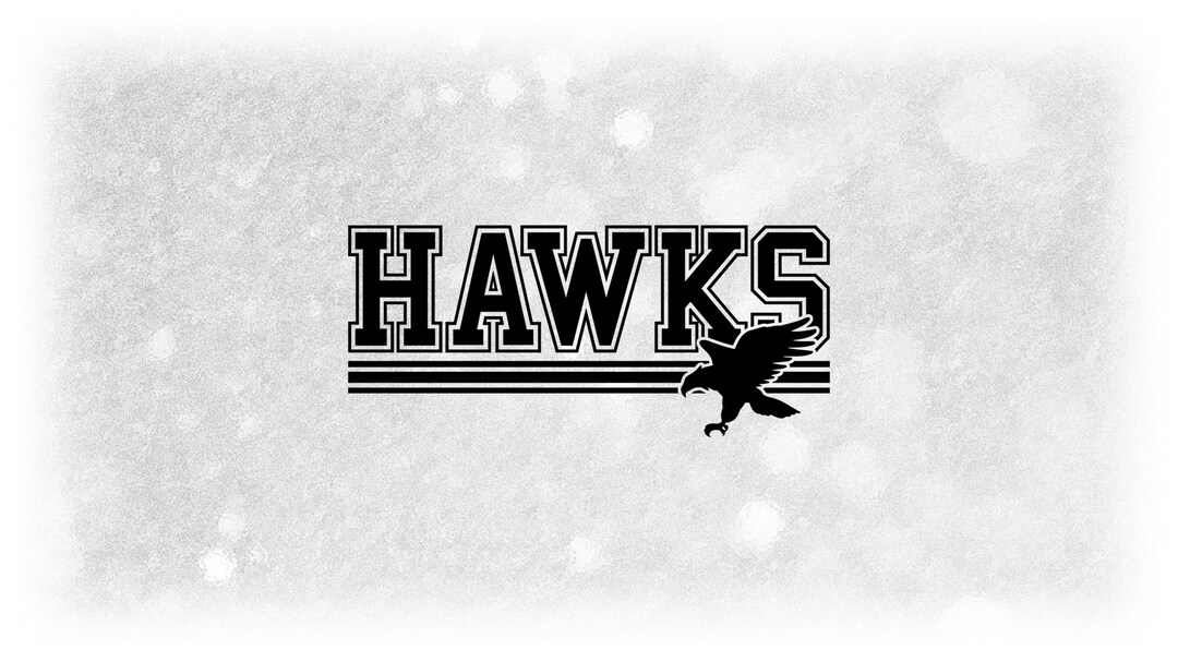 Sports Clipart: Black Bold "hawks" Team Name in Varsity Style Above ...