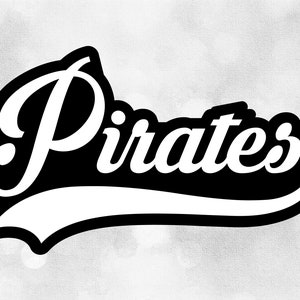 Sports Clipart: pirates Team Name in Baseball Style W/ Swoosh Underline ...