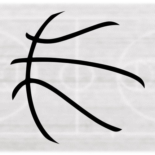 Sports Clipart: Large Black Basketball Floating Lines or - Etsy