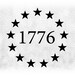 Shape Clipart: Patriotic 1776 Independence Day Date Year Encircled With ...