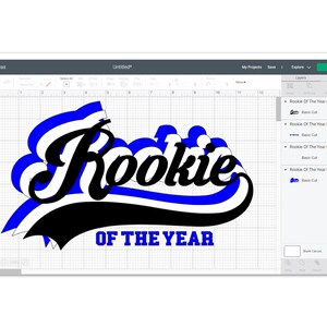 Sports Clipart: Baseball Style Swoosh Word rookie W/ of the Year in ...