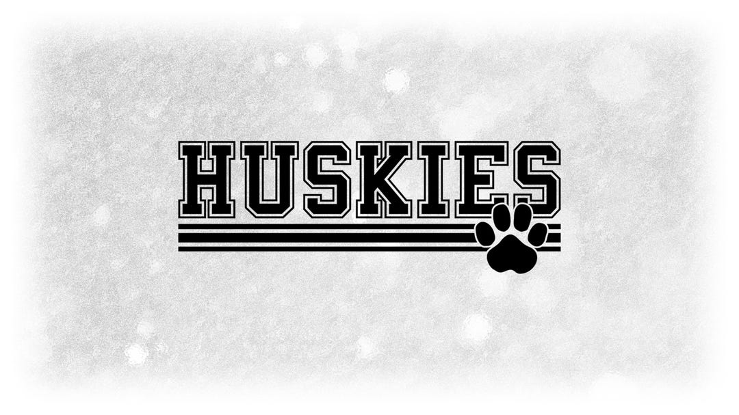 Sports Clipart: Black Bold "huskies" Team Name in Varsity Style Above ...