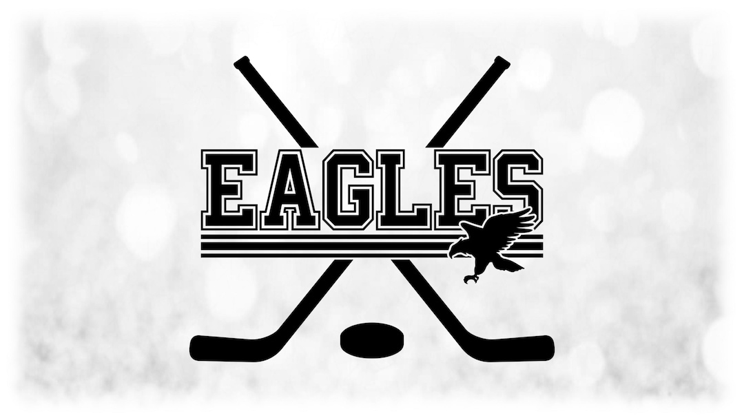 Sports Clipart: Black Crossed Ice Hockey Sticks With "eagles" Team Name ...