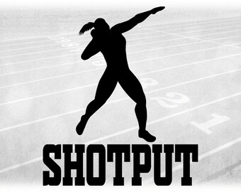 Sports Clipart: Black Silhouette Female / Girl Shot Put - Etsy