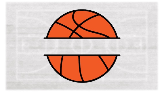 Sports Clipart: Black and Orange Split Basketball Outline Name - Etsy