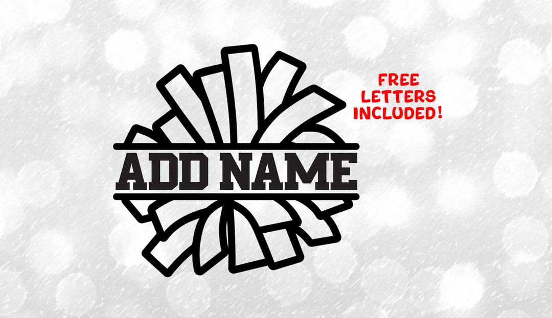 Sports Clipart: Black Cheerleader Pom Outline Split for Personalizing ...