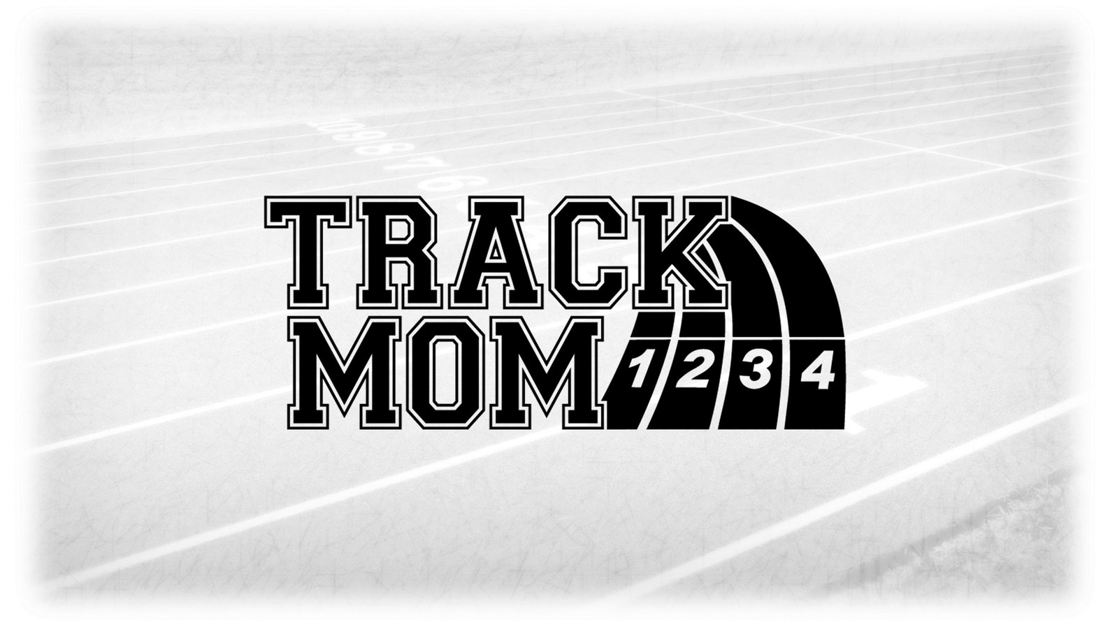 Sports Clipart: Black Bold Outline Words "track Mom" With Four-lane ...