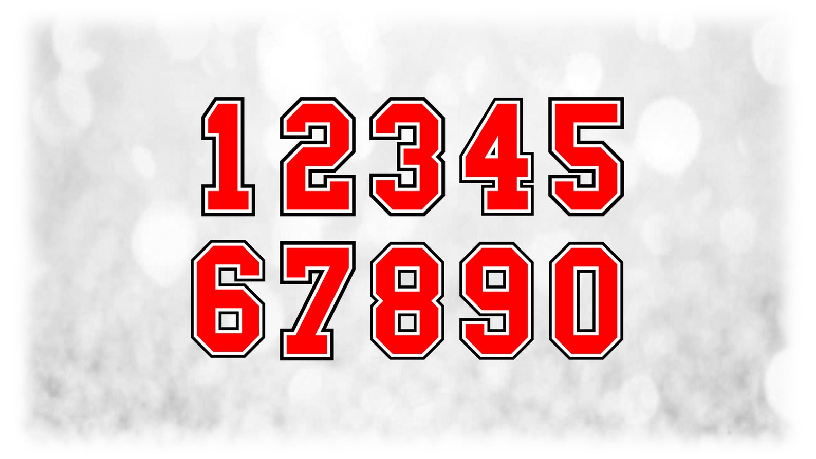 Sports Clipart: Jersey Number Templates Grouped on Single Sheet - Red ...