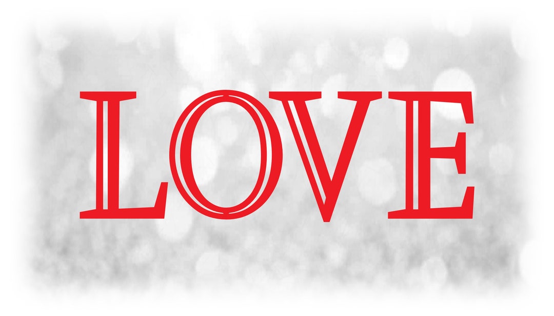 Holiday Clip-art: Large Red Horizantal Word love in Bold Serif Block ...