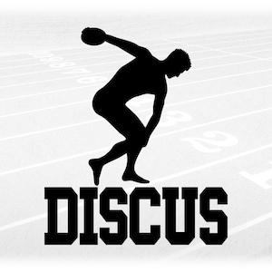 Sports Clipart: Black Track & Field Silhouette of Male Thrower Over ...