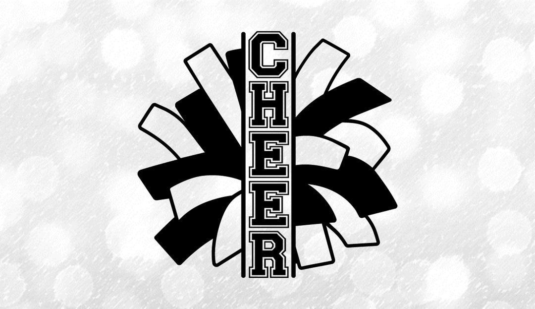 Sports Clipart: Black Split Cheerleader Pom Pom With Vertical Word ...