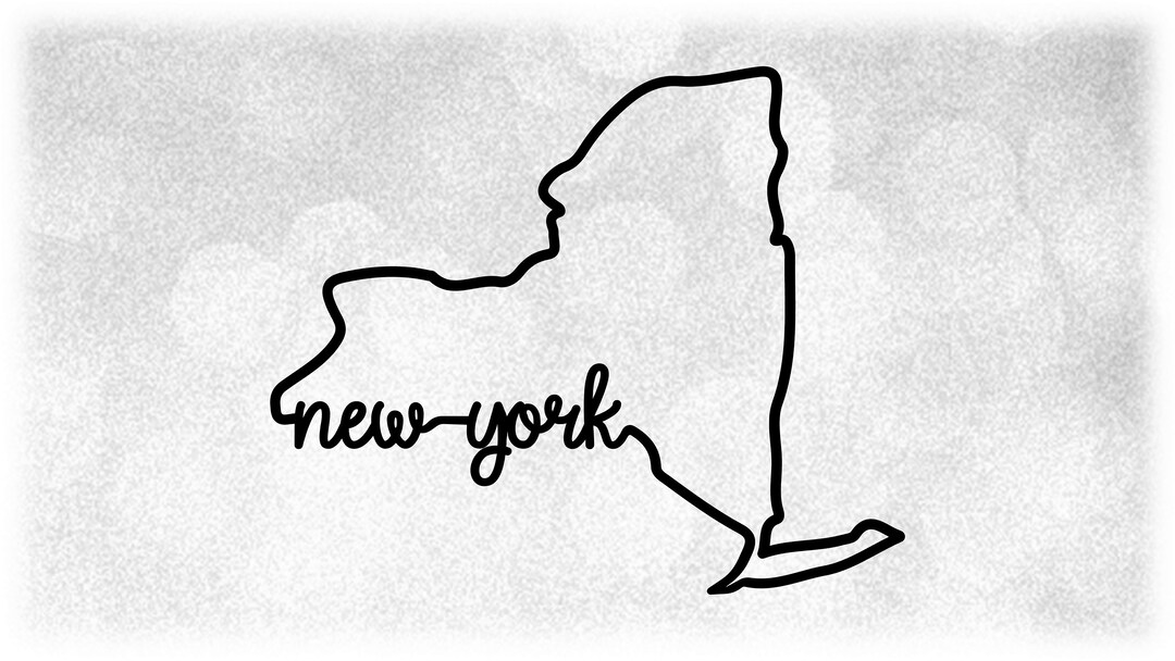 Geography Clipart: Black Silhouette Outline of the State of New York ...