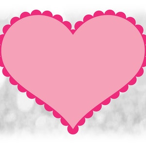 Holiday Clipart: Large Light Pink Heart With Dark Pink Lace Scallop ...