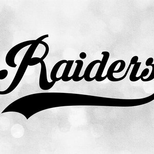 Sports Clipart: Bold Black "raiders" Team Name in Fancy Type Lettering ...