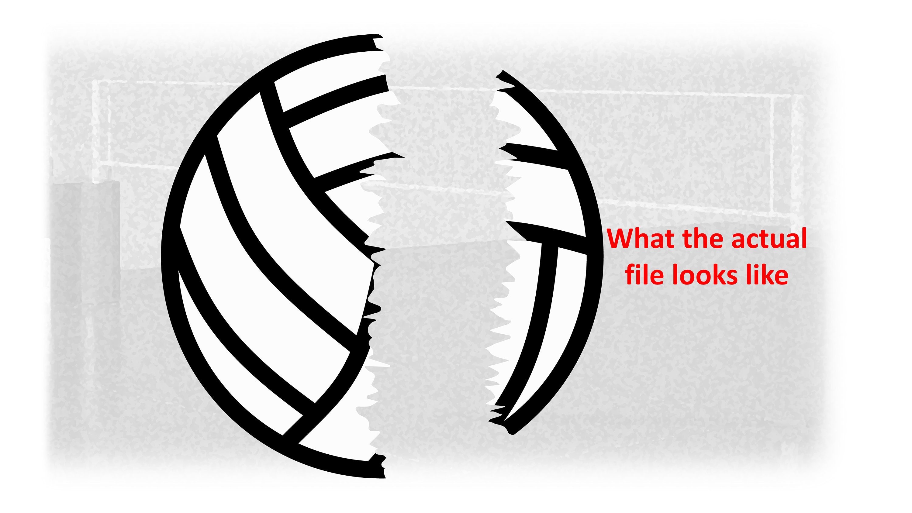 Sports Clipart: Black and White Bold Half Volleyball Torn With - Etsy ...