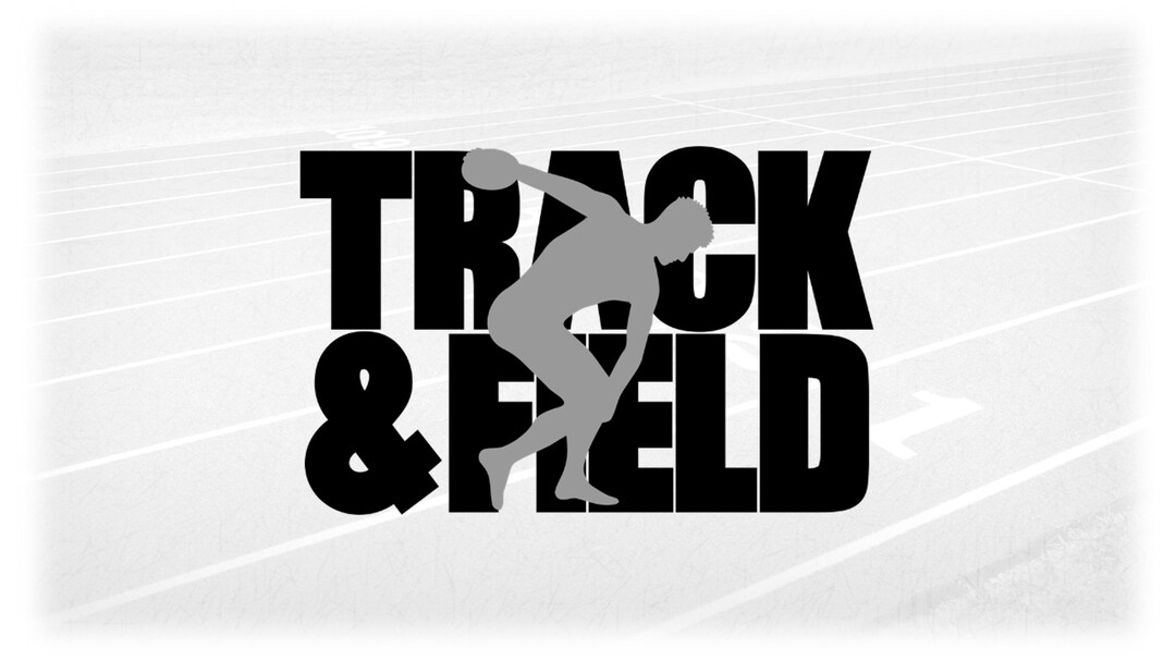 Sports Clipart: Black Words "track & Field" With Gray Silhouette of ...