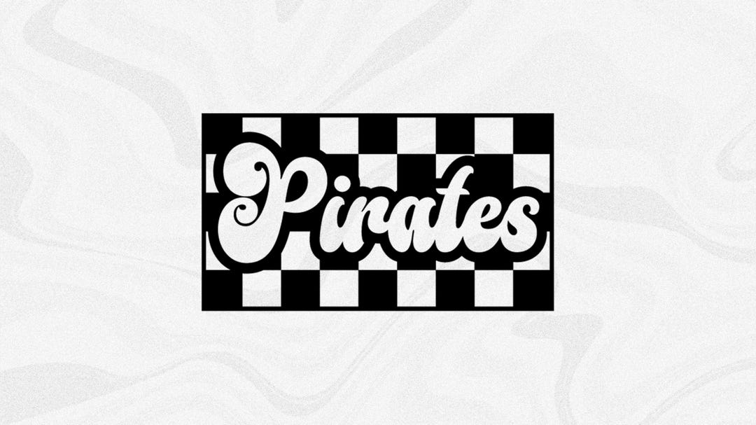 Sports Clipart: Team Mascot Name "pirates" in Groovy Retro Style Cutout ...