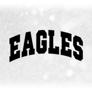 Sports Clipart: Black Arched Eagles Team Name in Bold Collegiate Block ...
