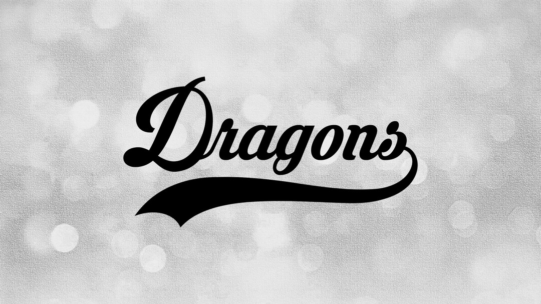 Sports Clipart: Bold Black Team Name "dragons" in Script Lettering With ...