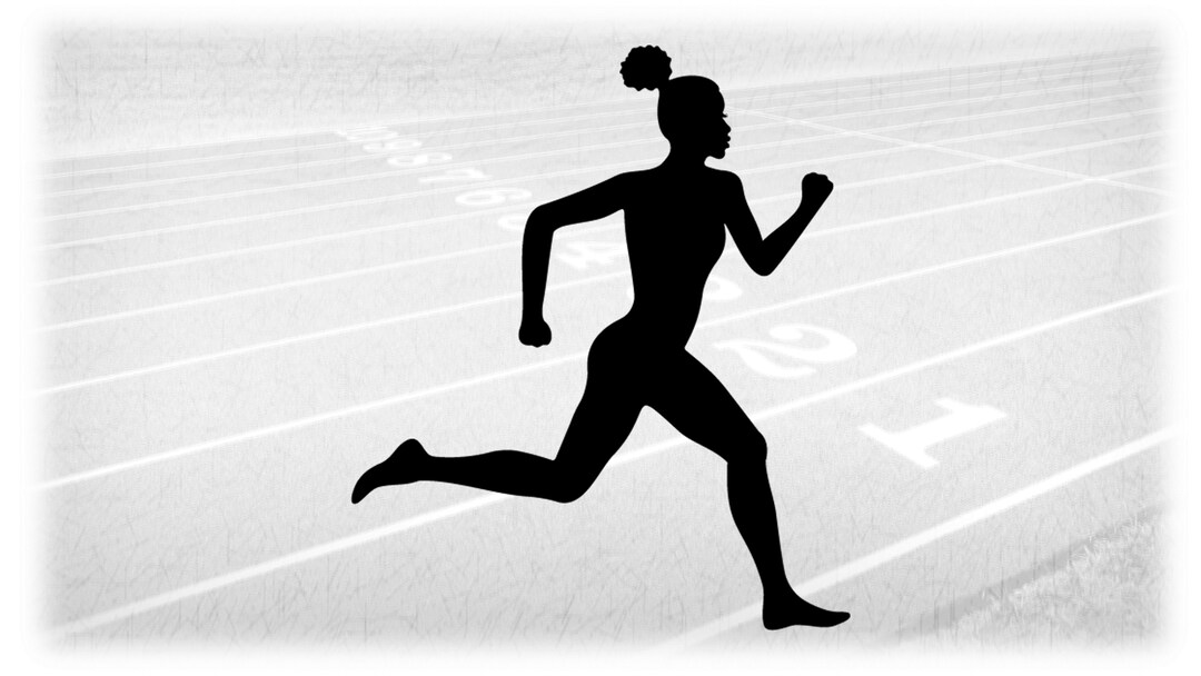 Sports Clipart: Simple Black Silhouette of African Female / Woman ...