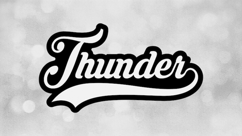 Sports Clipart: "thunder" Team Name W/ Baseball Style Swoosh Underline ...