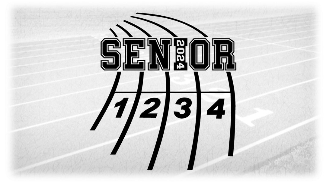 Sports Clipart: Black Track and Field 4-lane Track W/ Lane Numbers and ...